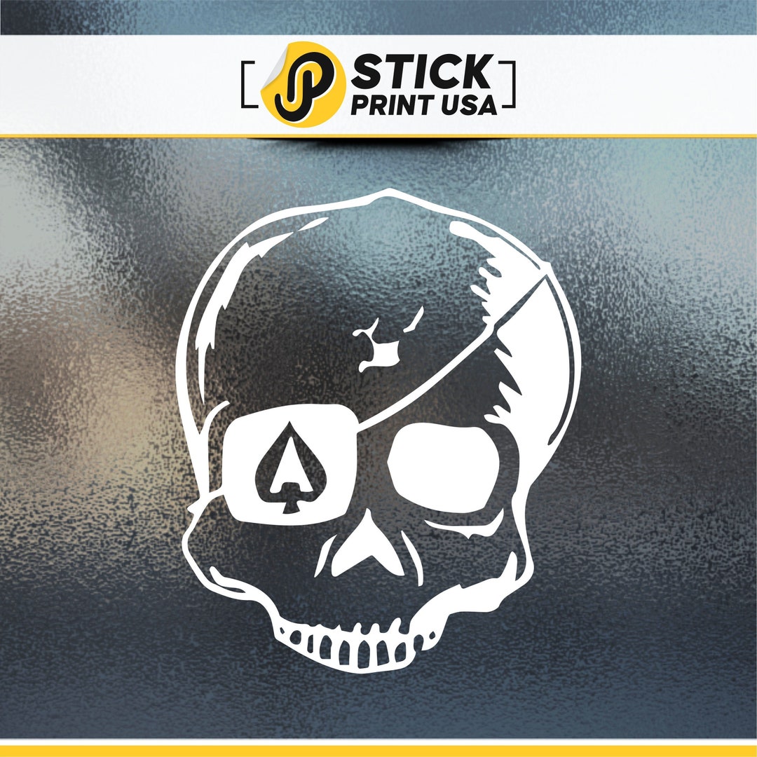 Skull Spade Eyepatch Vinyl Sticker Decal for Car, Truck, Window, Bumper ...