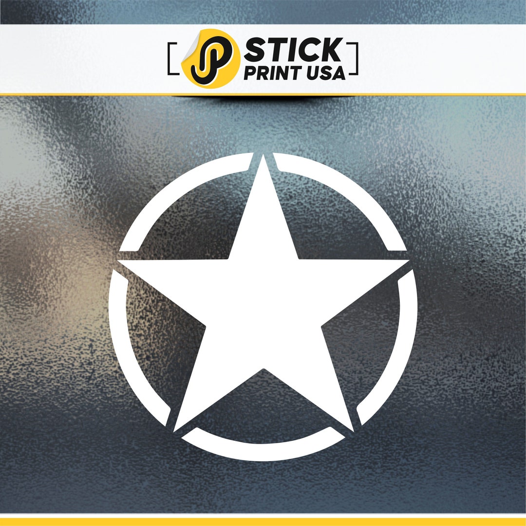 Jeep Army Star Military Vinyl Sticker Decal for Car, Truck, Window ...