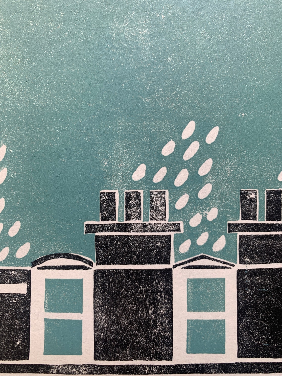 Original edinburgh Rooftops Print Original Linocut Print Home Decor ...