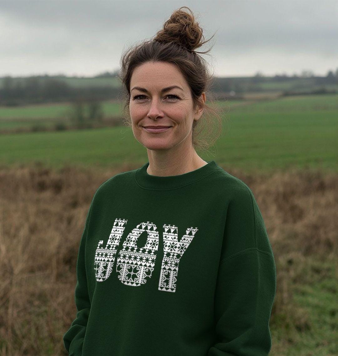 Joy Christmas Jumper With Fairisle Style Print - Etsy