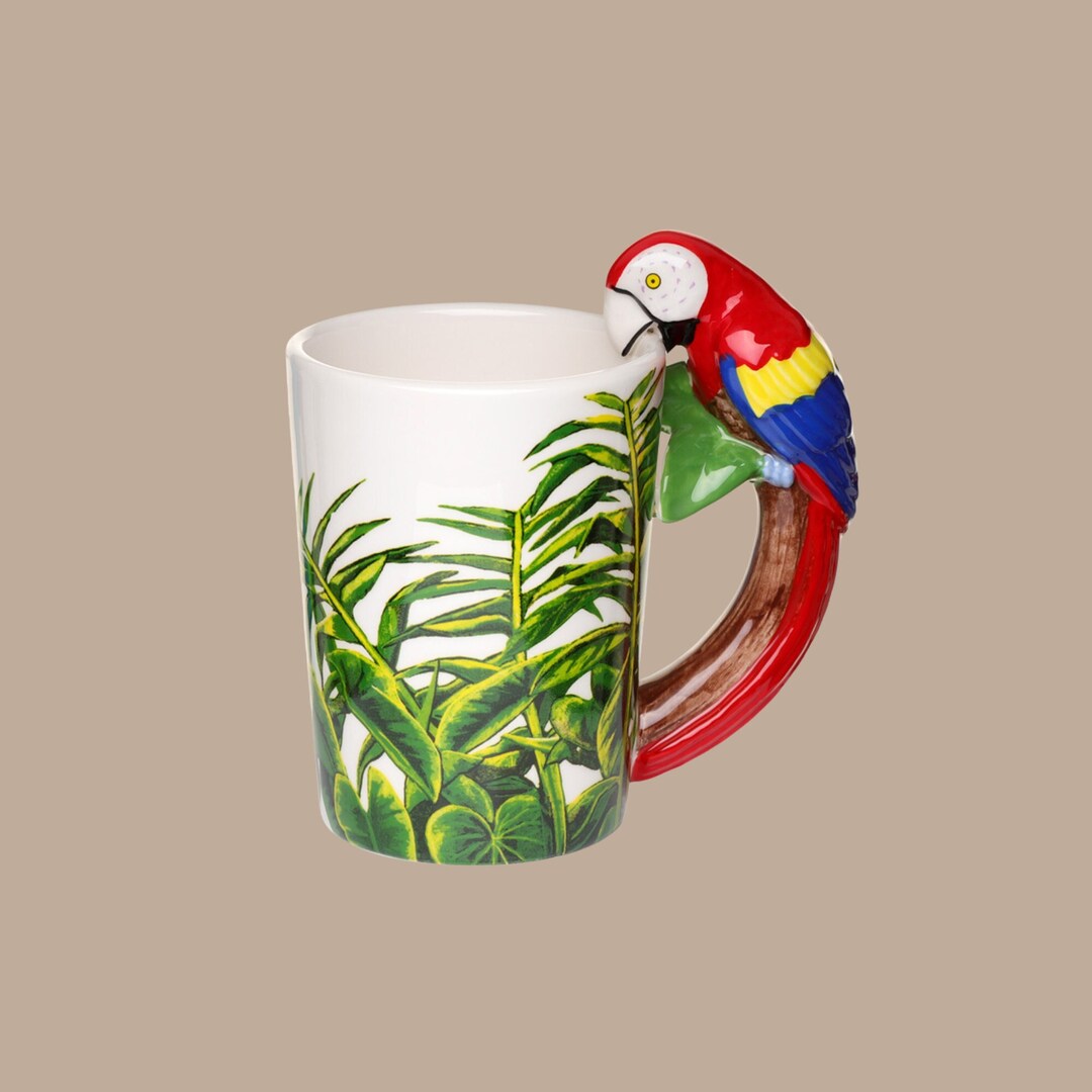 Parrot Shaped Handle Mug With Parrot Handle Nature Lover Gift Present ...