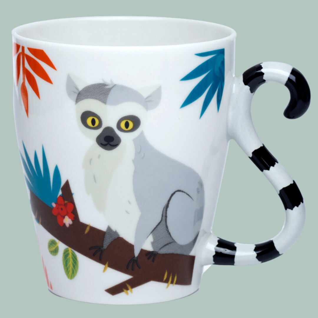 Lemur Tail Shaped Mug Lemur Zooniverse Porcelain Cup Gift - Etsy