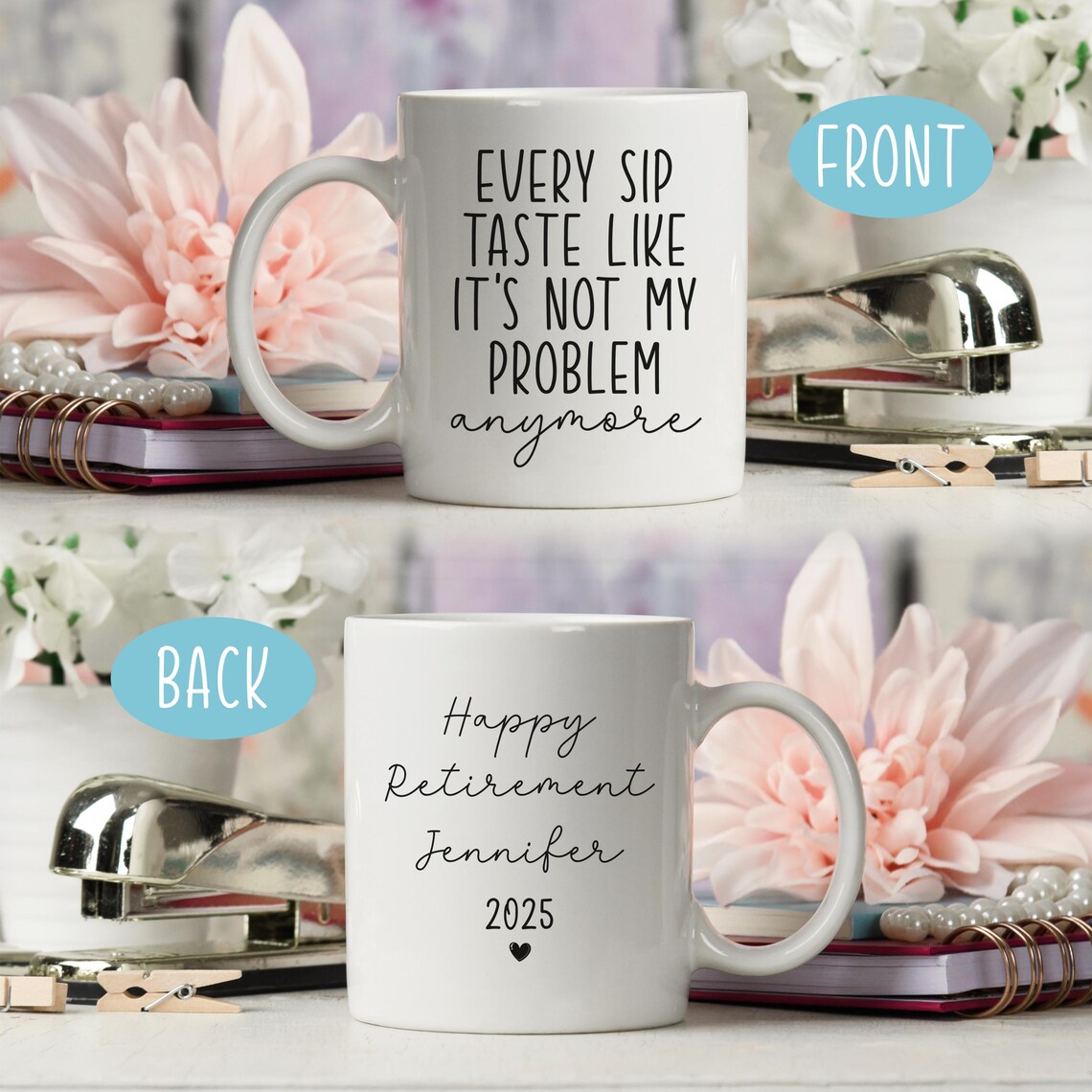 Personalized Retirement Coffee Mug Happy Retirement Cup Custom ...