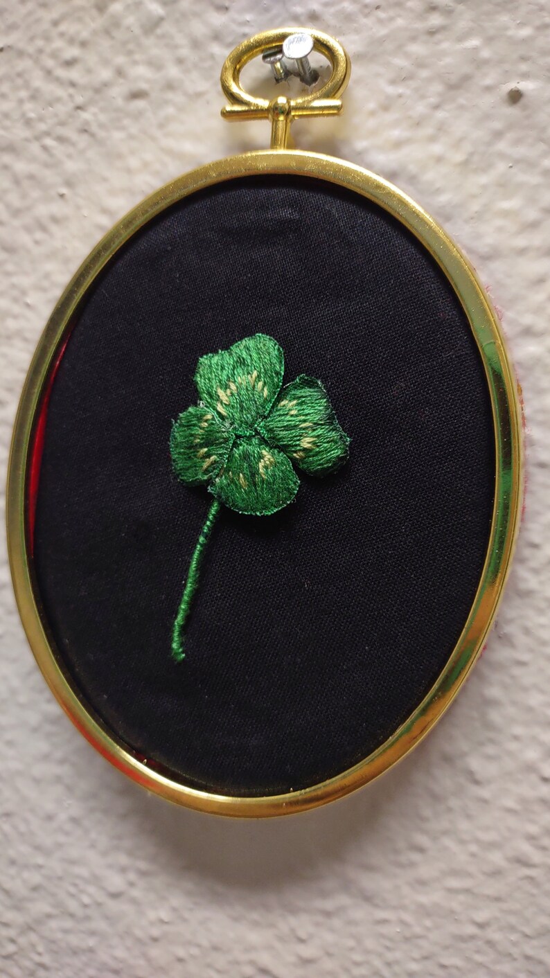 4 Leaf Clover Stumpwork 3d Embroidery Art - Etsy