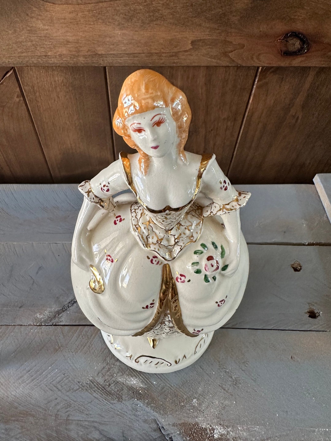 Vintage Antique Porcelain Curtsy Lady Figurine Hand Painted - Etsy