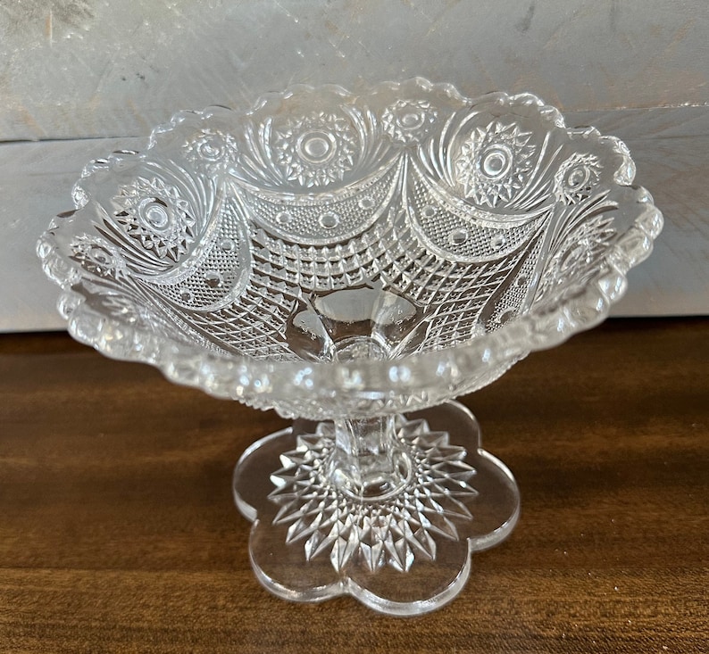 Beautiful Vintage Glass Pedestal Candy Dish - Etsy