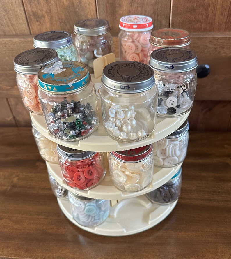Rare and Cute Vintage Carousel With Vintage Baby Jars Holding Vintage ...
