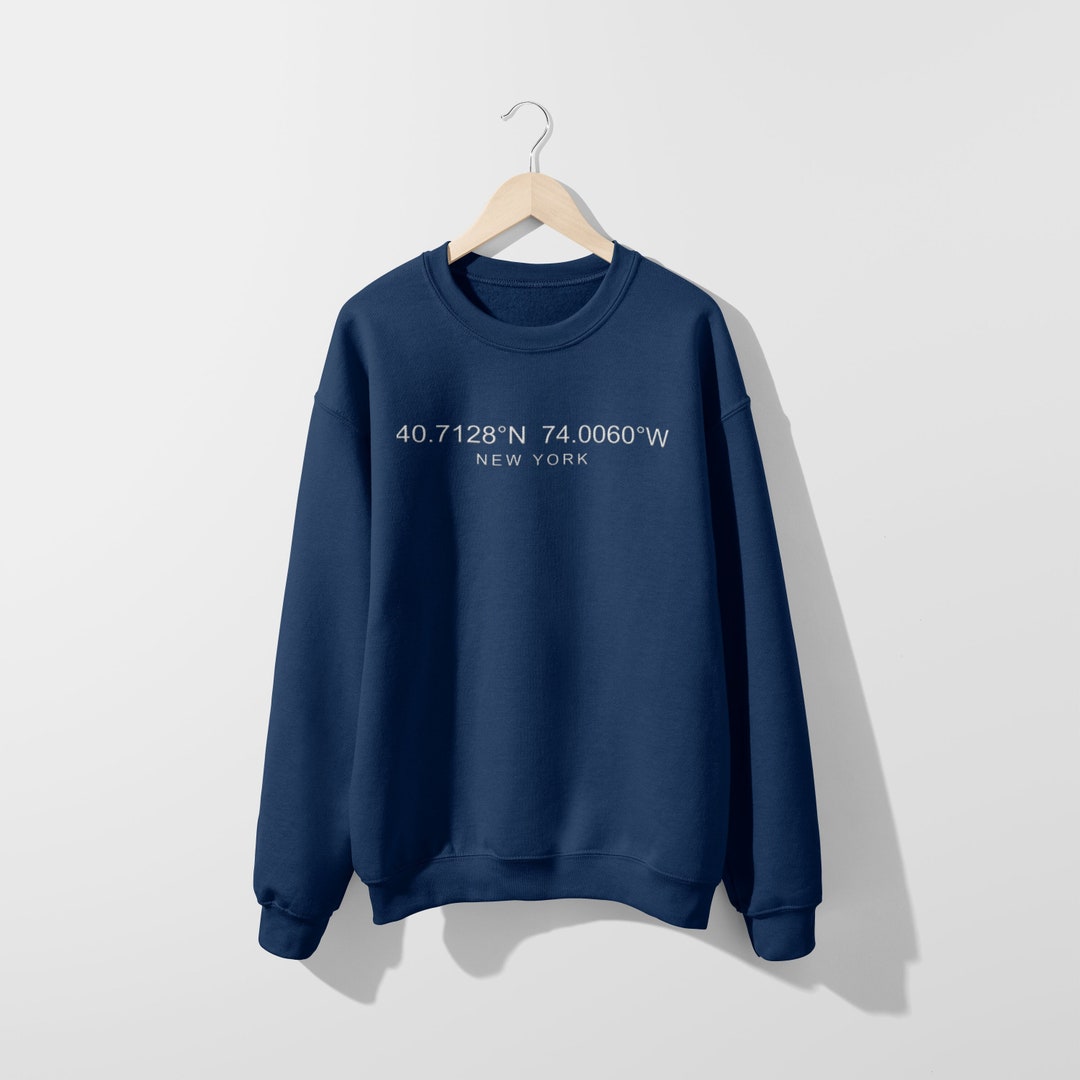 CUSTOM Location Embroidered Crewneck Sweatshirt, Coordinates ...