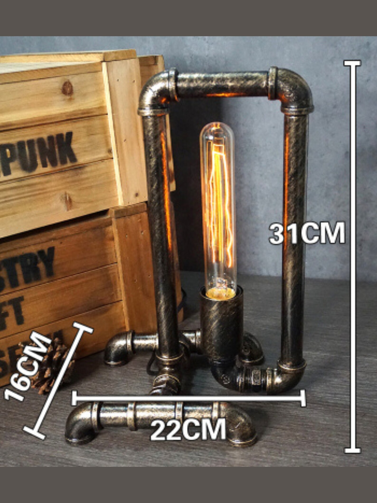 Industrial Robot Table Lamp - Retro Style Lighting With Iron Tubes ...