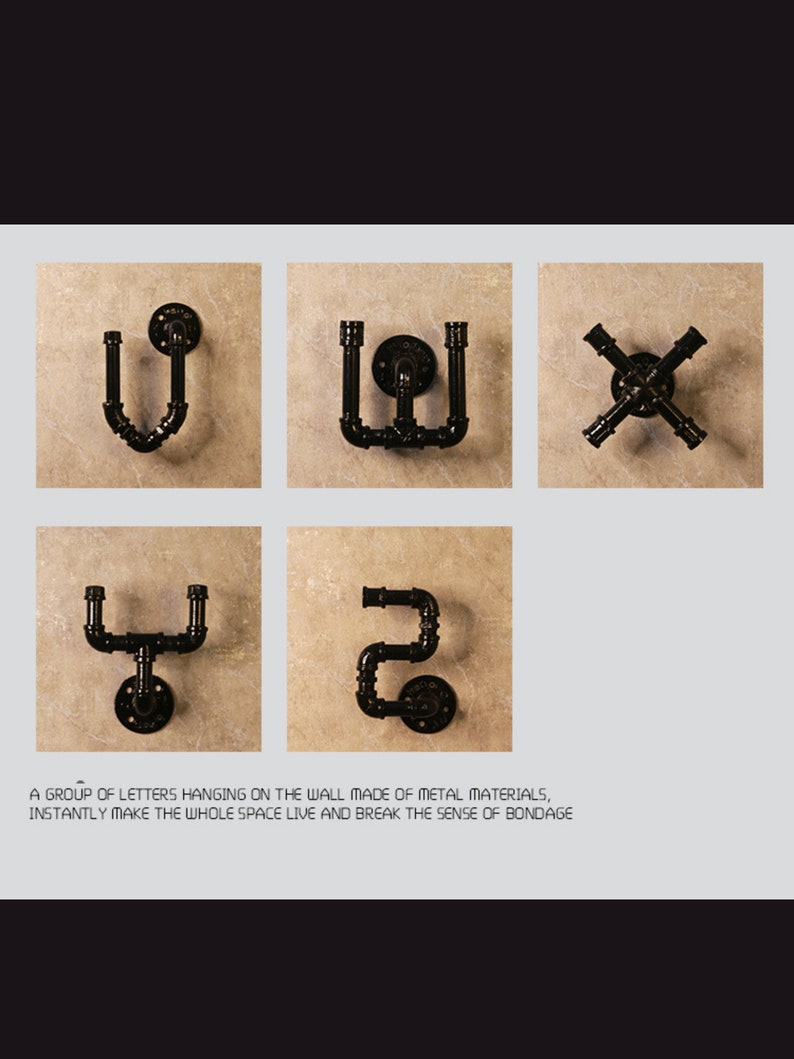 Industrial Wrought Iron Water Pipe Letter and Number Wall Decor ...
