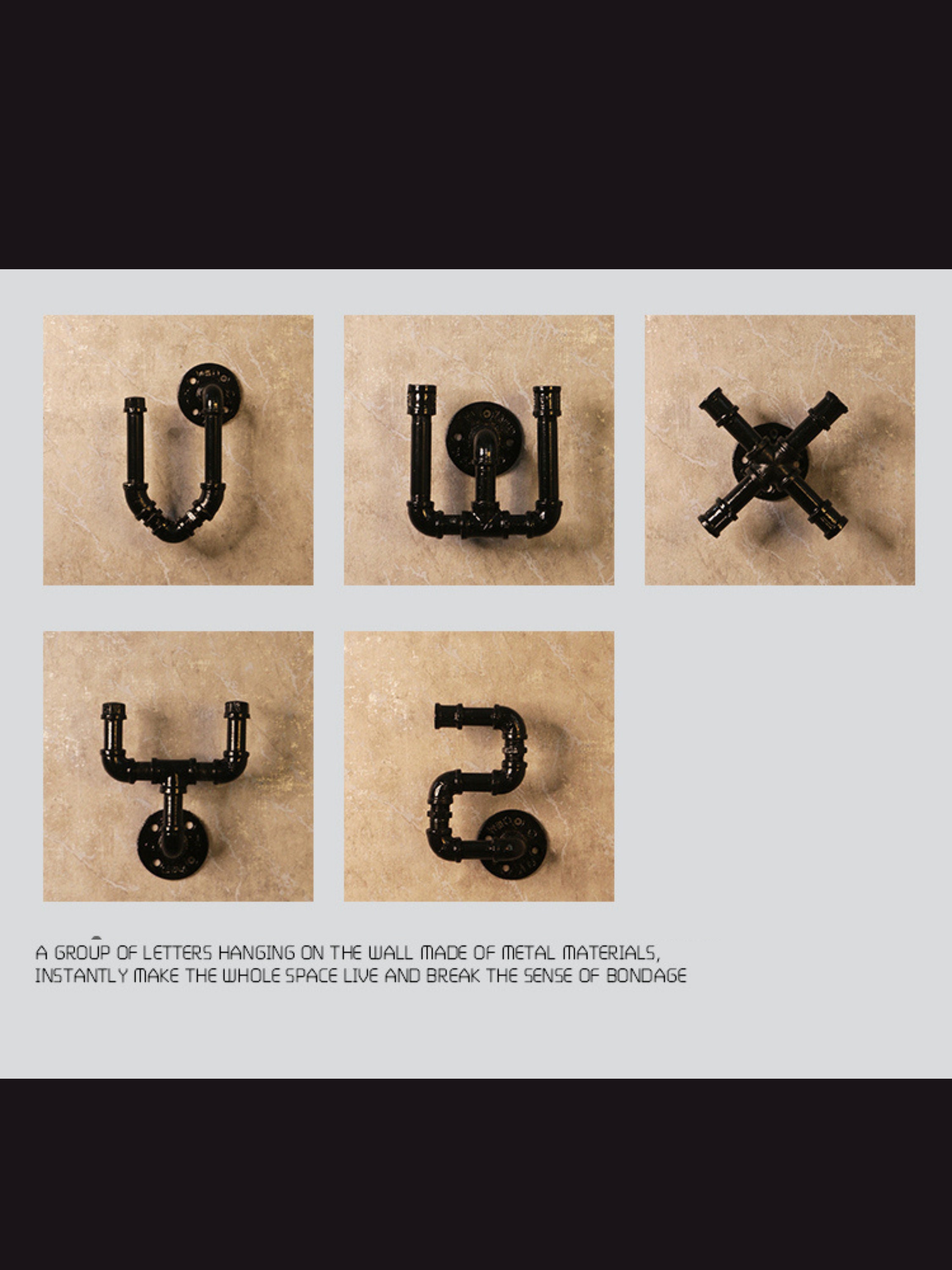 Industrial Wrought Iron Water Pipe Letter and Number Wall Decor ...