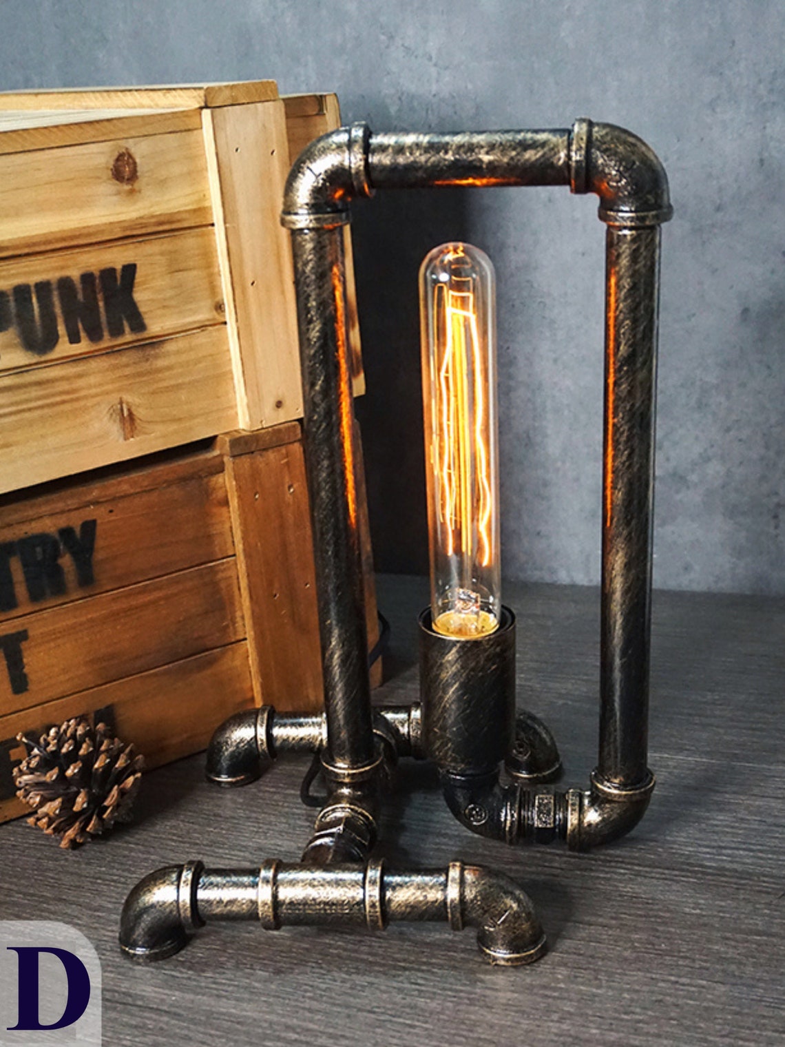 Industrial Robot Table Lamp - Retro Style Lighting With Iron Tubes ...