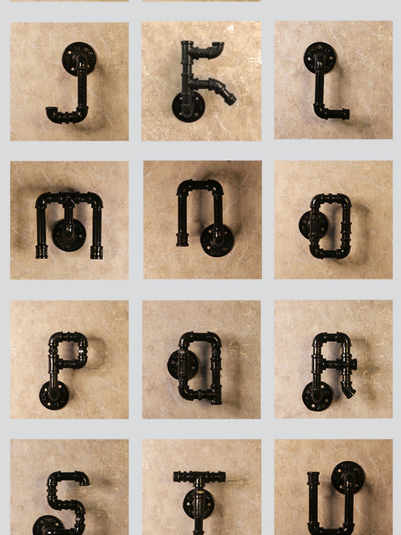 Industrial Wrought Iron Water Pipe Letter and Number Wall Decor ...