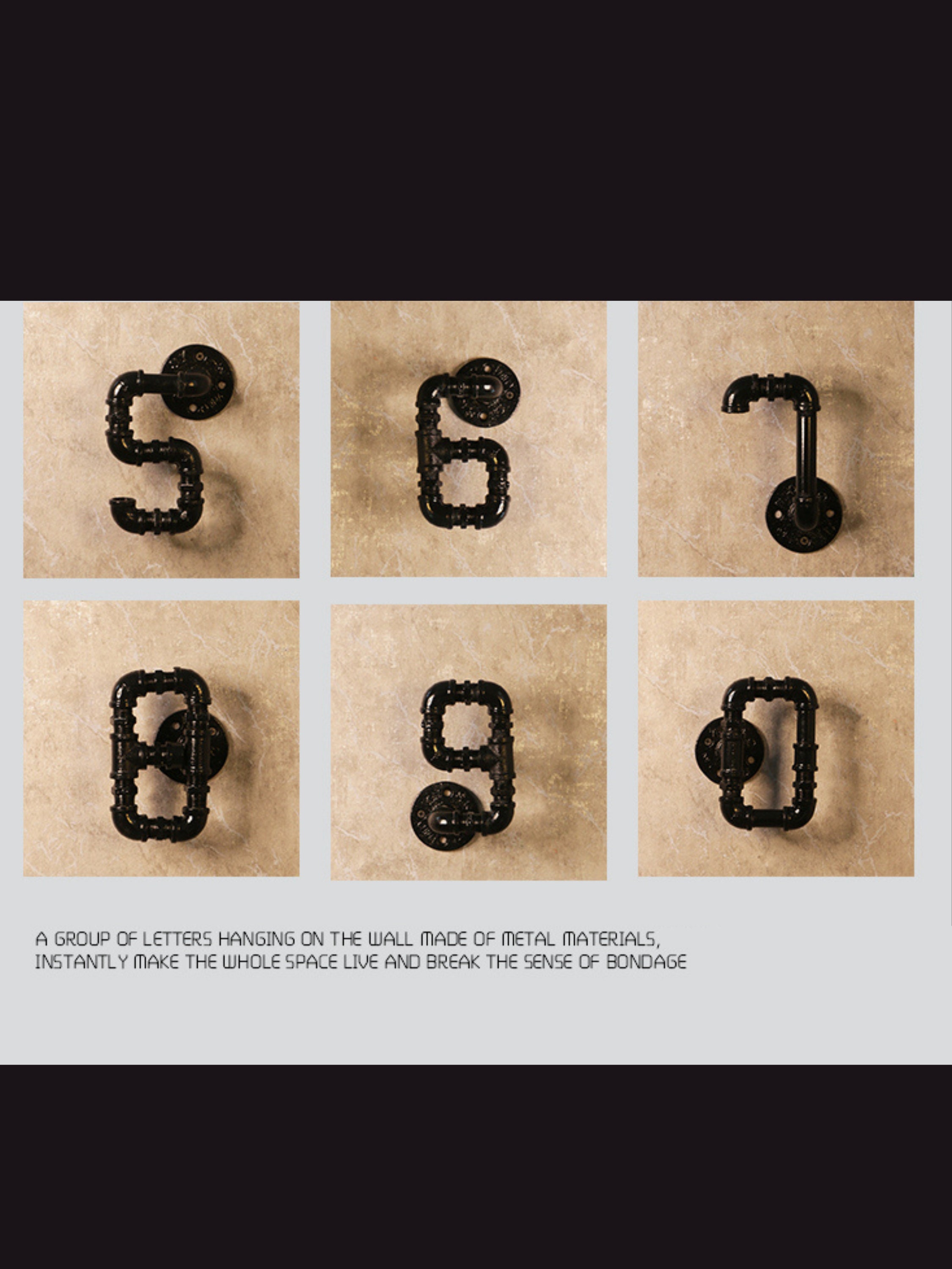 Industrial Wrought Iron Water Pipe Letter and Number Wall Decor ...