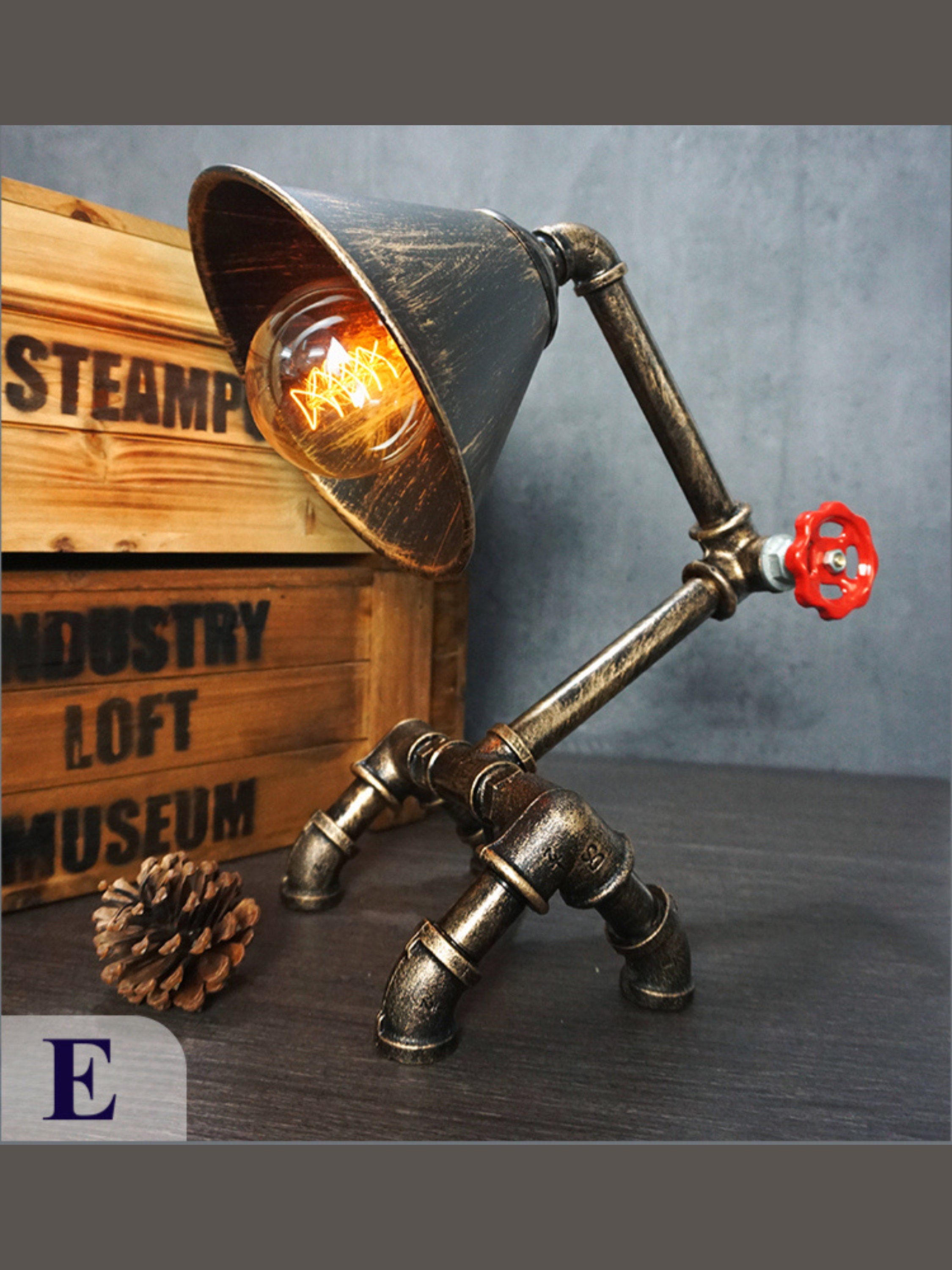 Industrial Robot Table Lamp - Retro Style Lighting With Iron Tubes ...