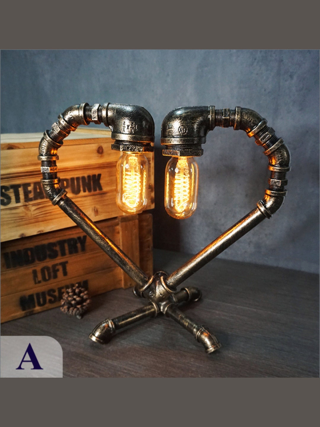 Industrial Robot Table Lamp - Retro Style Lighting With Iron Tubes ...