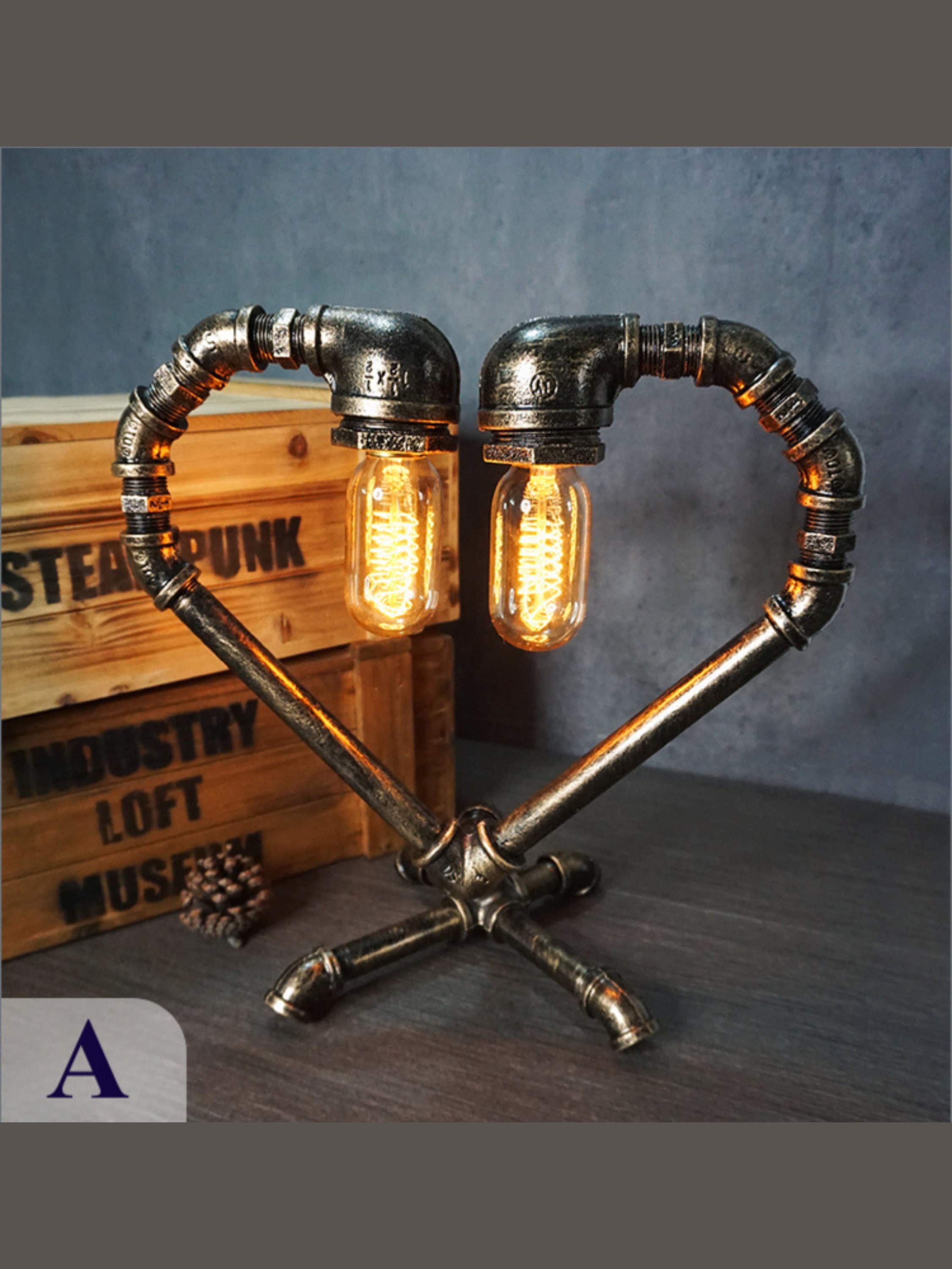 Industrial Robot Table Lamp - Retro Style Lighting With Iron Tubes ...