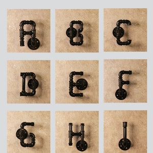 Industrial Wrought Iron Water Pipe Letter and Number Wall Decor ...