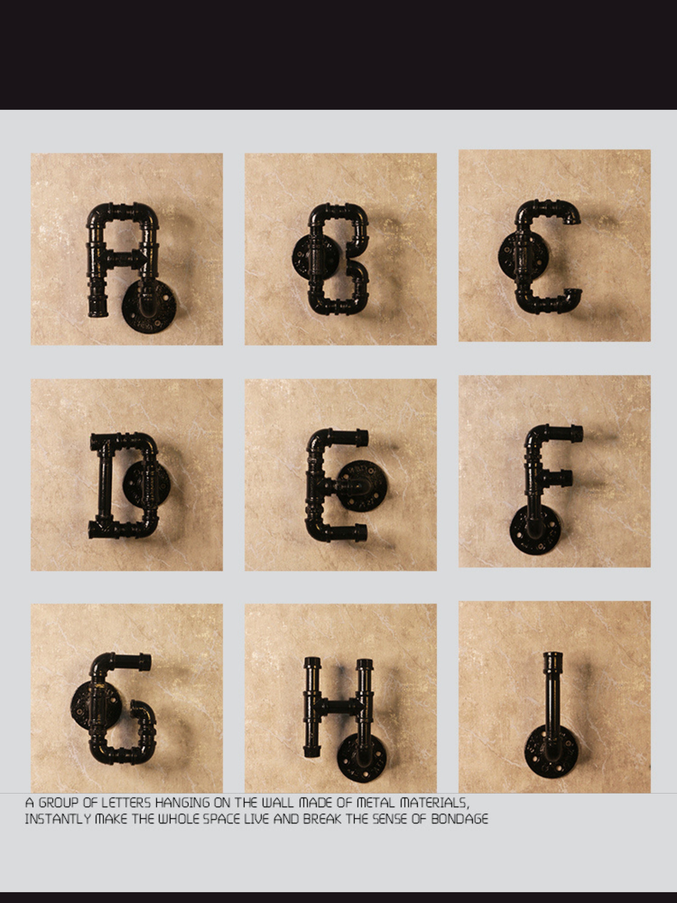 Industrial Wrought Iron Water Pipe Letter and Number Wall Decor ...