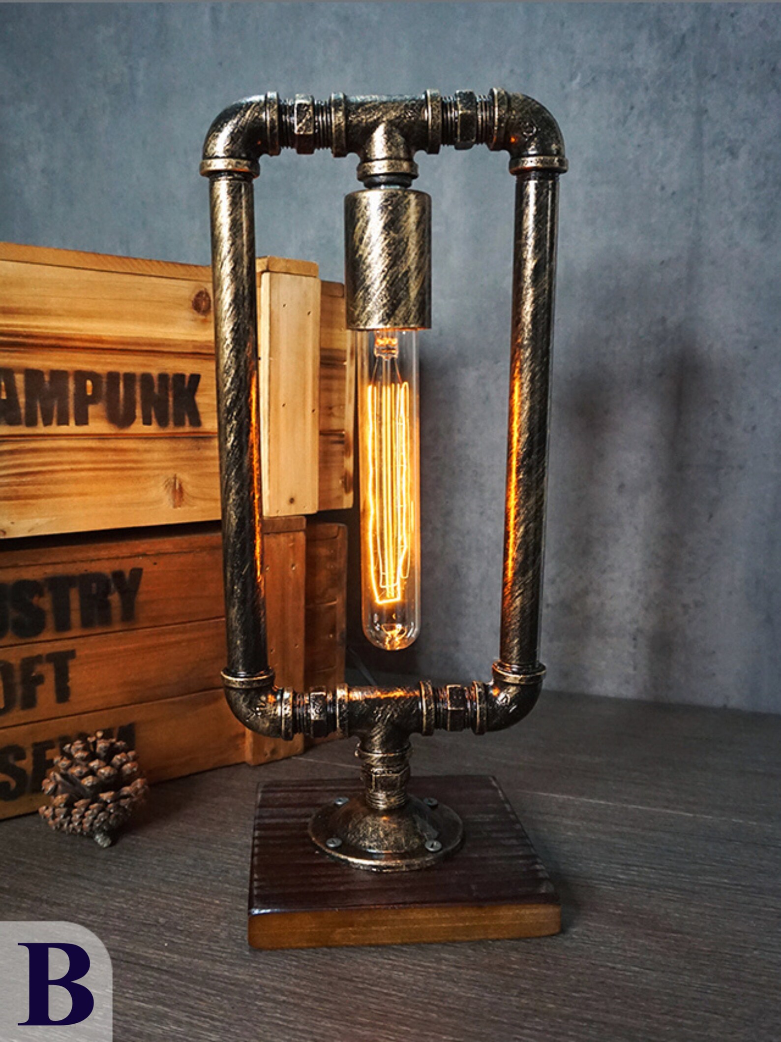 Industrial Robot Table Lamp - Retro Style Lighting With Iron Tubes ...