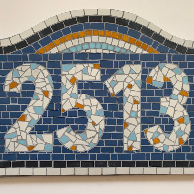 Mosaic Address Sign - Etsy