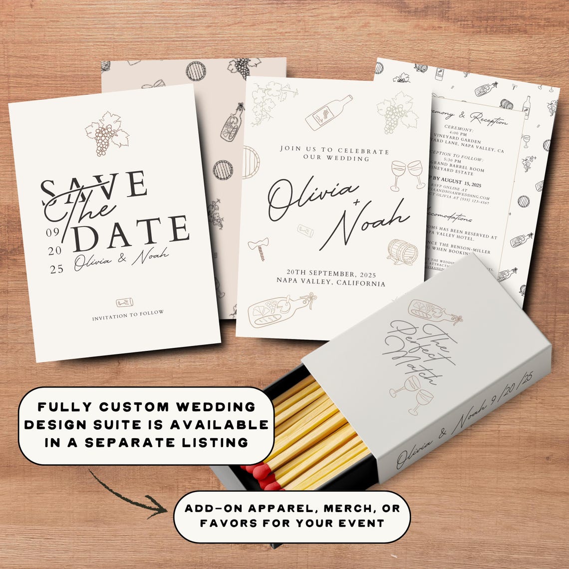 Custom Illustrated Wedding Invitation Design, Hand-drawn Invitation ...