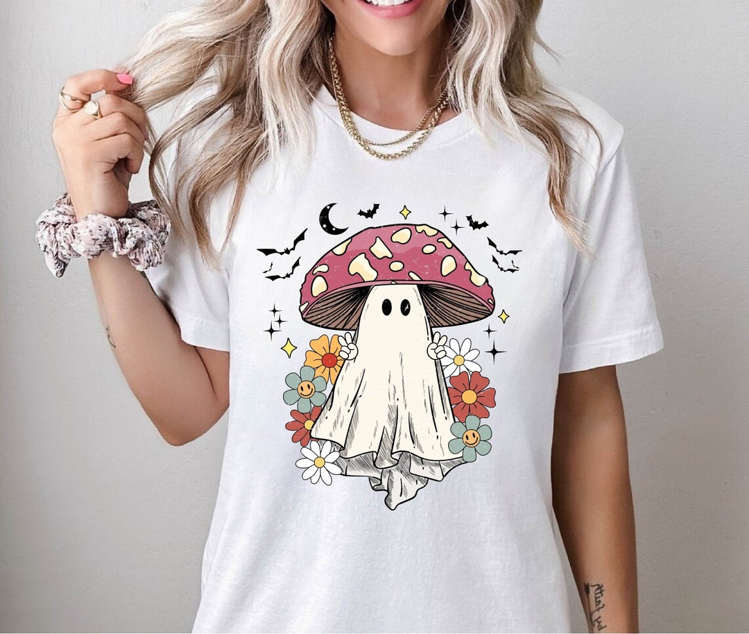 Cute Fall Shirt Cute Ghost Mushroom Tshirt Mushroom Tee - Etsy