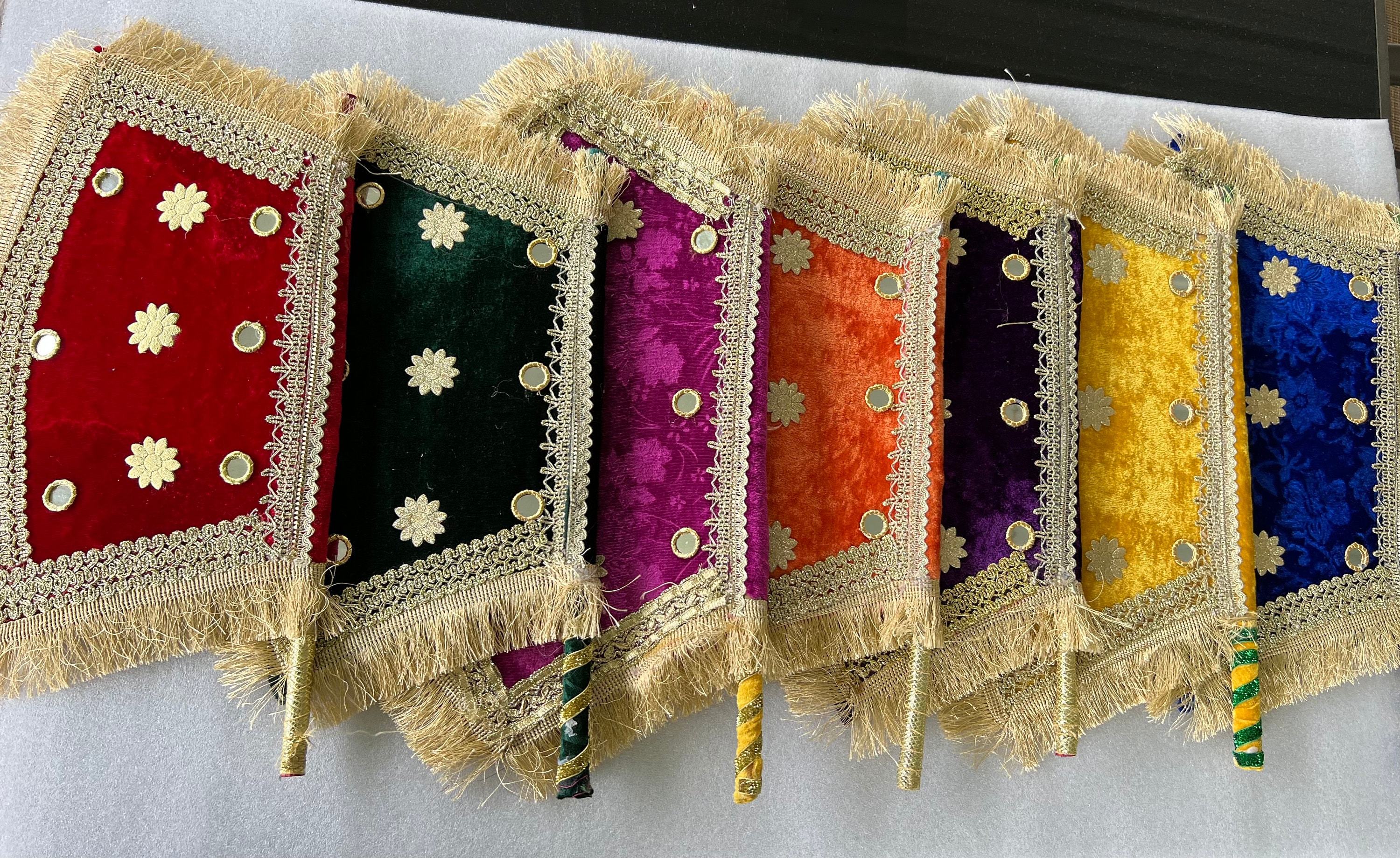 MEHNDI/DHOLKI DECOR - Fancy Velvet Fans for Wedding Party - Etsy