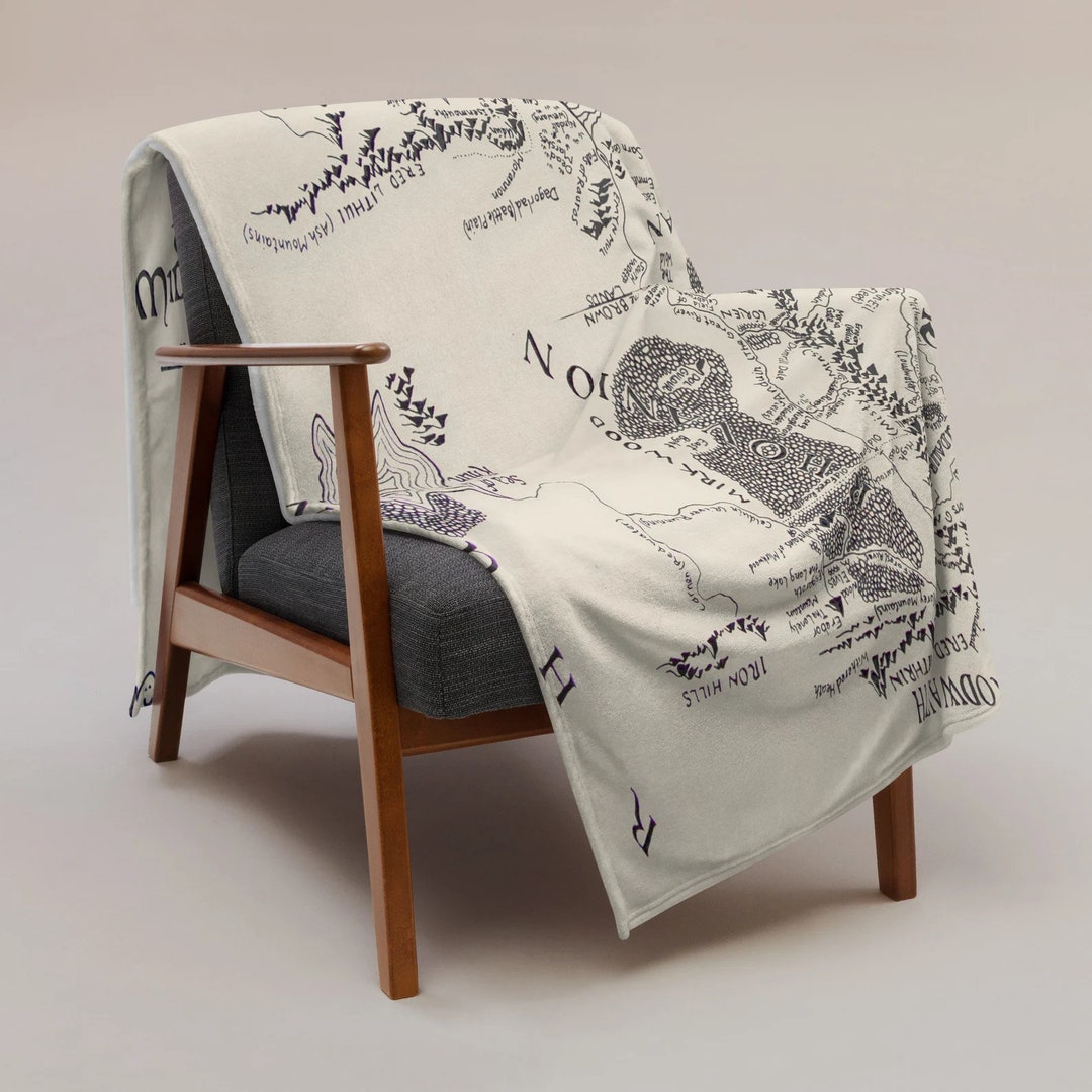 Lord of the Rings Middle Earth Throw Fleece Blanket - Etsy