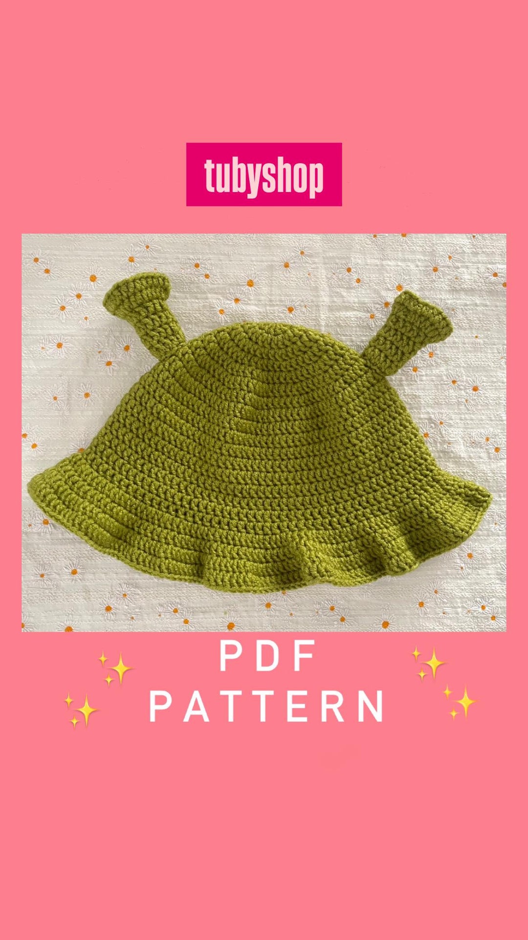 Crochet Shrek Bucket Hat PATTERN , Pdf Pattern - Etsy UK