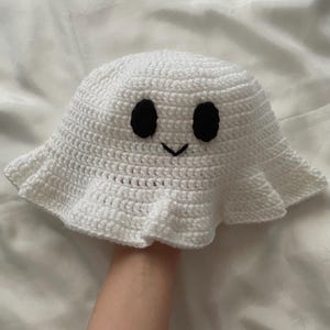 Crochet Ghost Bucket Hat, Handmade Halloween Costume - Etsy