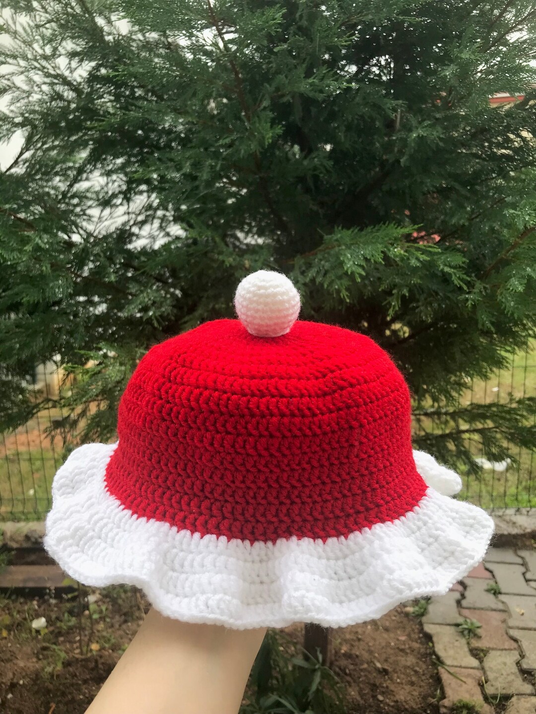 Handmade Crochet Santa Bucket Hat - Etsy