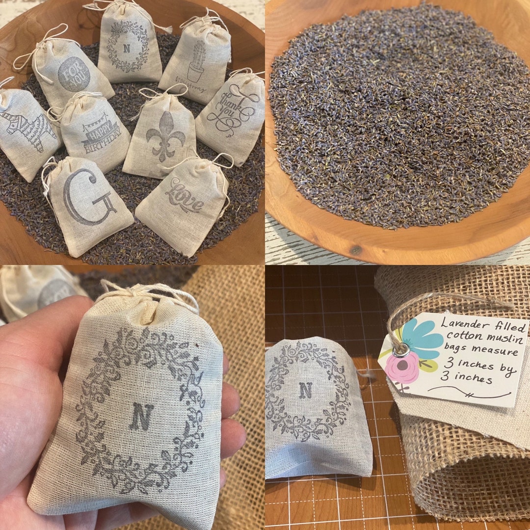 Customizable Lavender Filled Cotton Muslin Sachet Bags - Etsy
