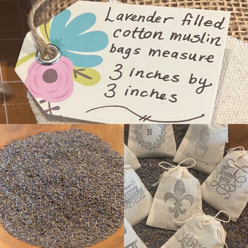 Customizable Lavender Filled Cotton Muslin Sachet Bags - Etsy