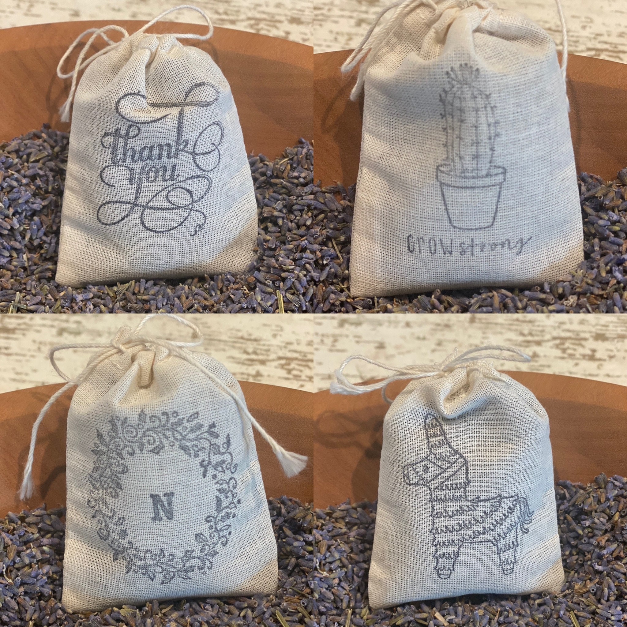 Customizable Lavender Filled Cotton Muslin Sachet Bags - Etsy