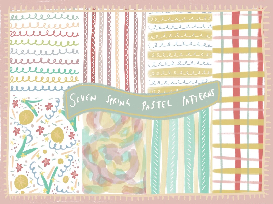 Printable Pastel Spring Patterns Patterns Instant Digital Download ...