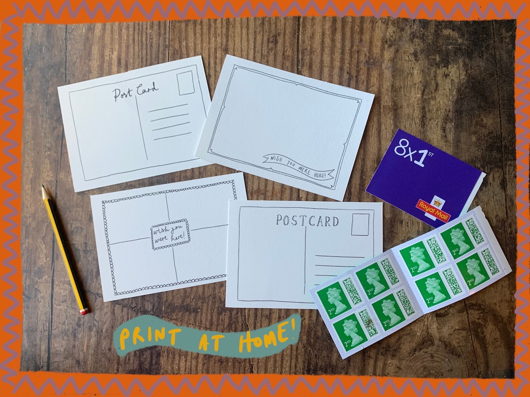 Printable Postcard Set Digital Download to Print and Colour at Home - Etsy