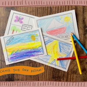 Printable Postcard Set Digital Download to Print and Colour at Home - Etsy