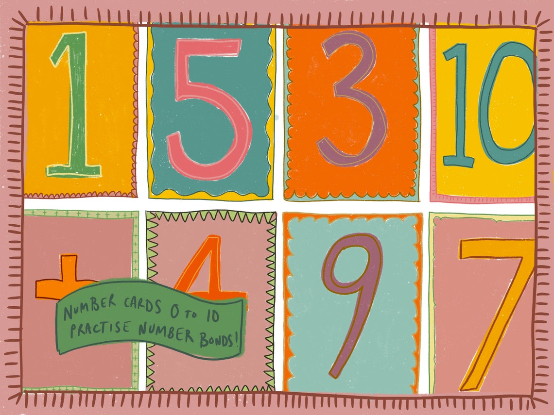 Printable Number Flashcards and Number Lines Digital Download Maths ...