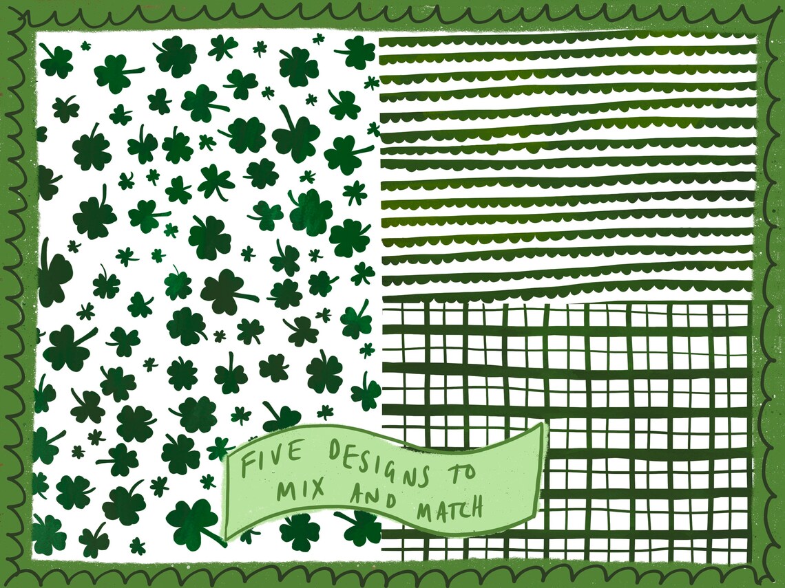 Printable St Patricks Day Patterns Instant Digital Download - Etsy UK