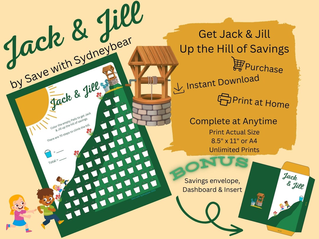 Jack and Jill Go up the Hill of Savings Color Printable Download Game ...