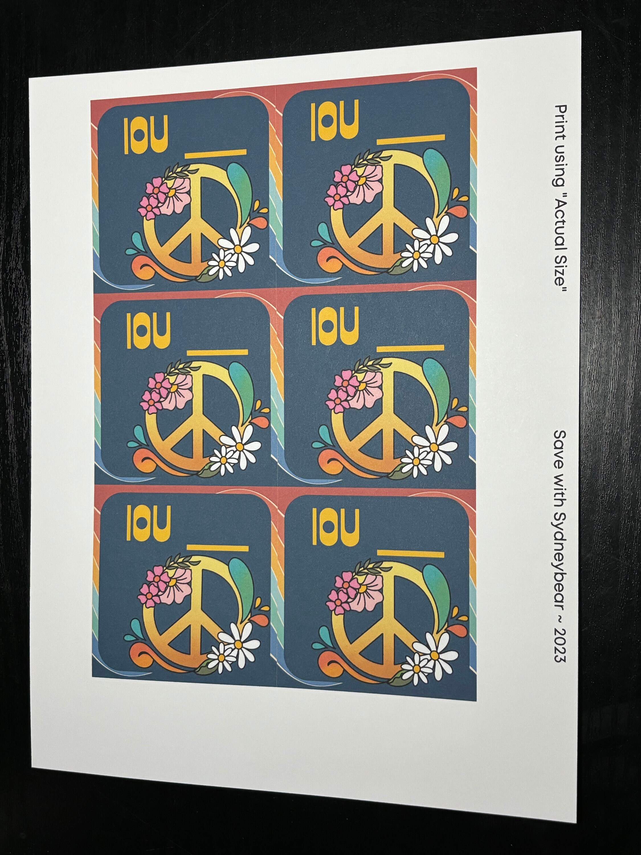 Groovy 70's IOU Peace Slip Printable Download Game & Saving Tracker ...