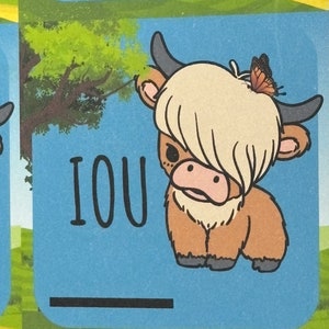 Highland Cow IOU Slip Printable Download Game & Saving Tracker Cash ...