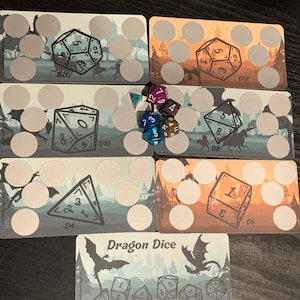DRAGONS DICE Scratch off A6 Mini Savings Challenge Inserts Game Cash ...