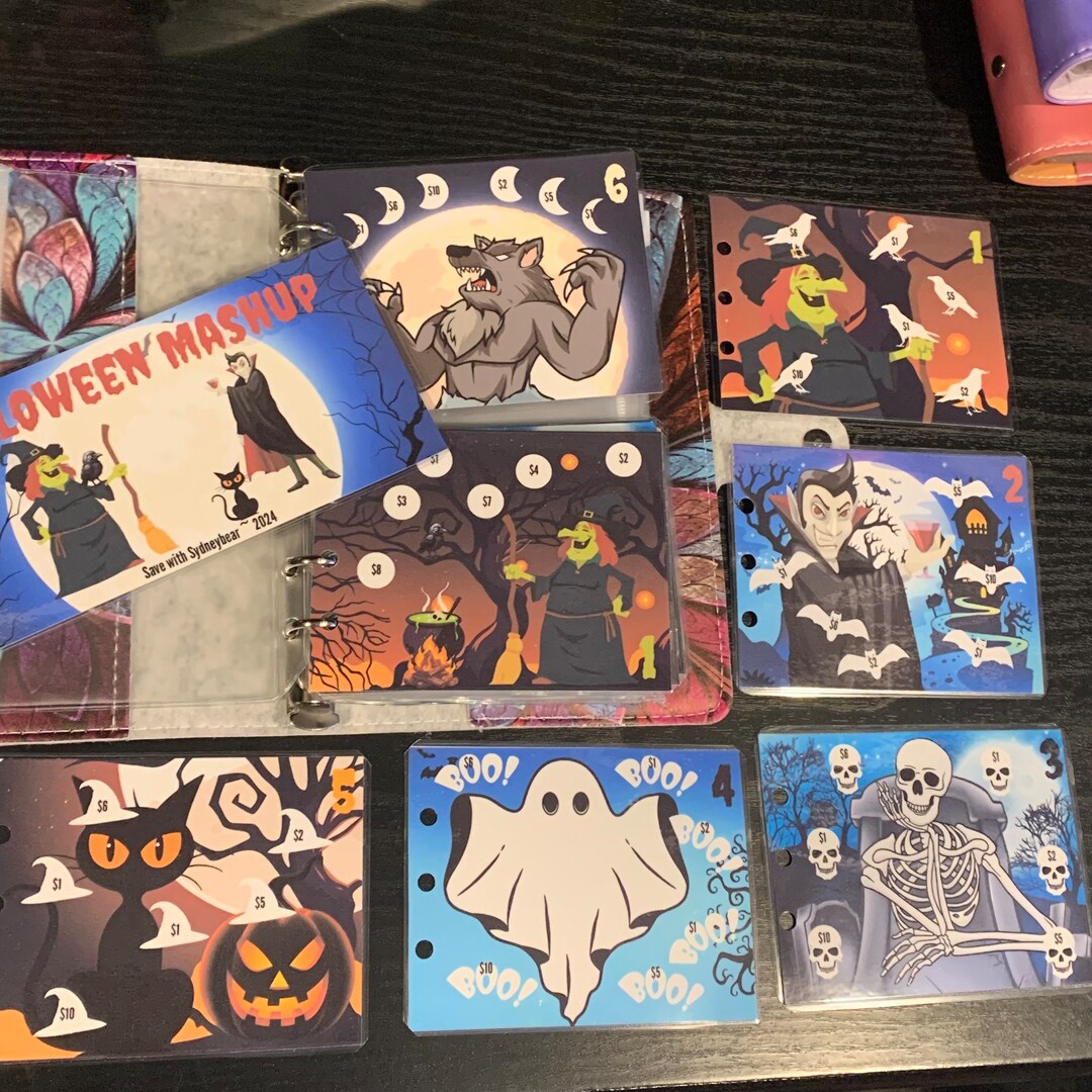 Halloween Mashup Laminated 300 Savings Challenge A6 Binder Cash ...