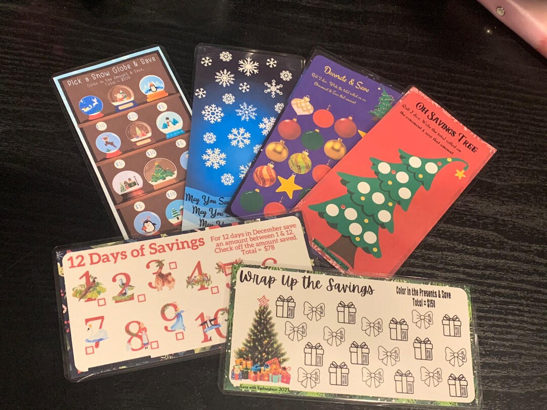 Mini Laminated CHRISTMAS Savings Challenge A6 Inserts Cash Stuffing ...