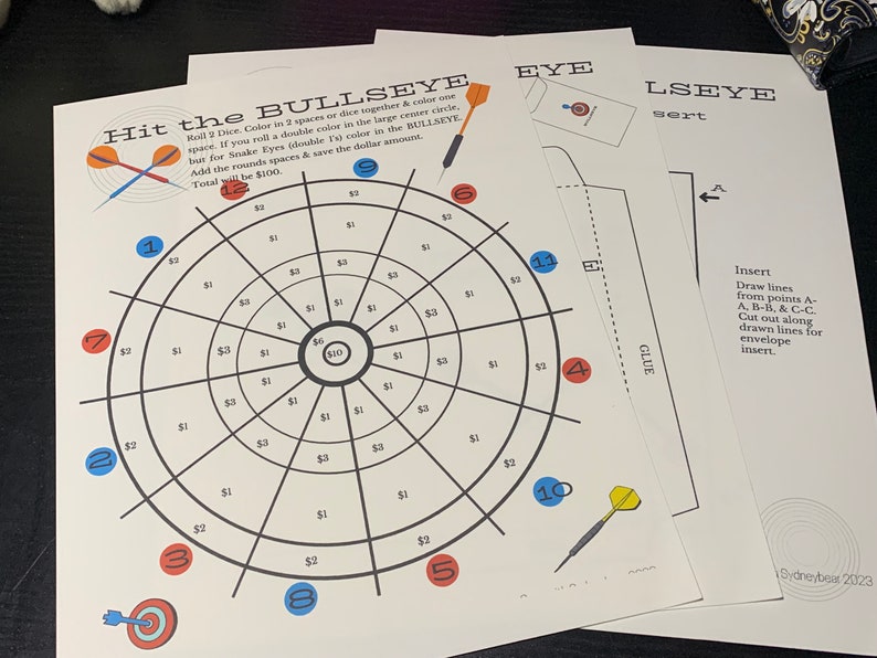 Hit the BULLSEYE With Darts Color Printable Download Game & - Etsy