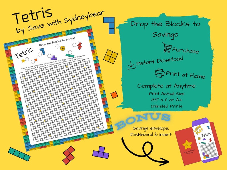 Drop the Blocks to Savings TETRIS Color Printable Download Game ...