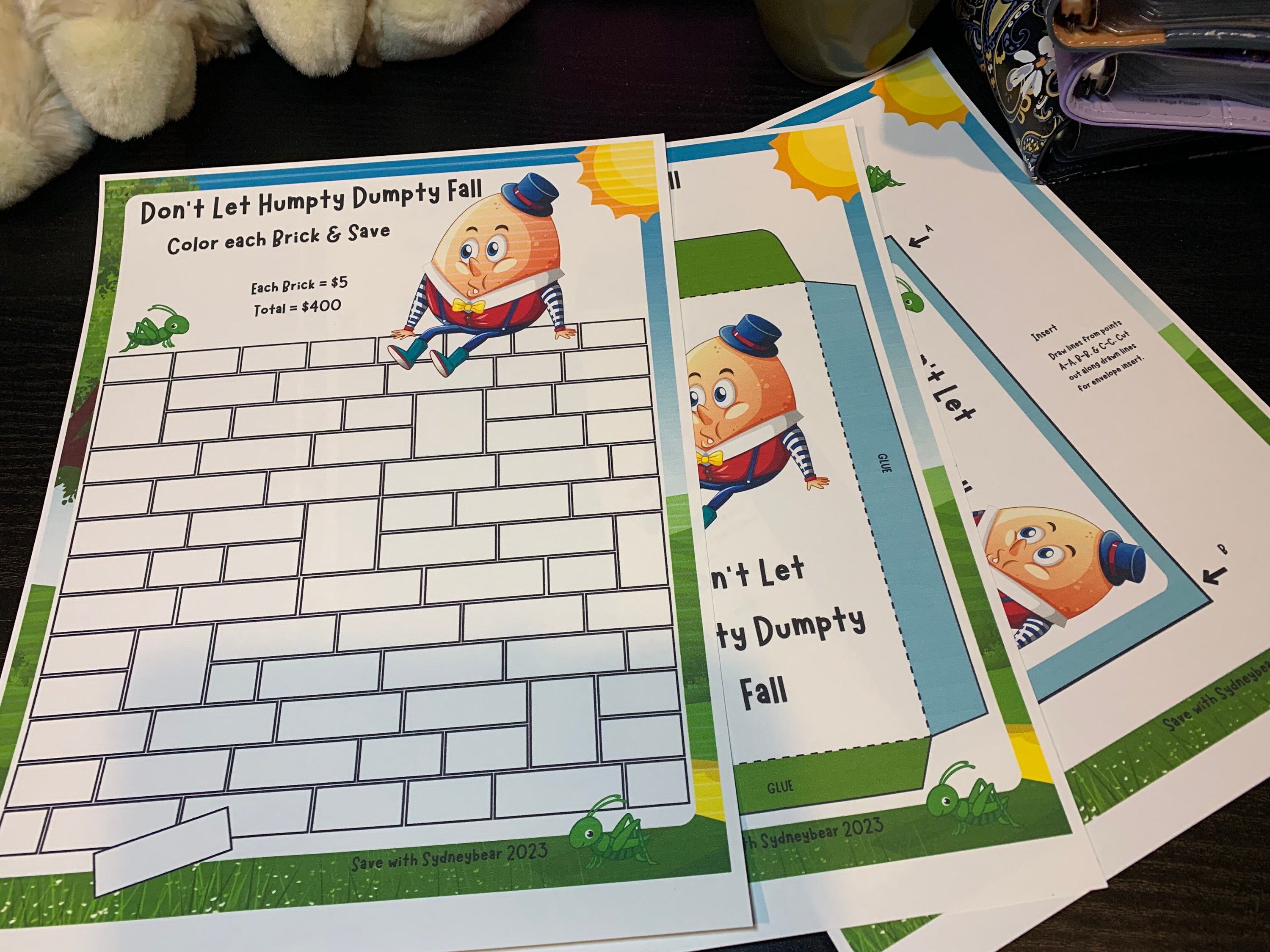 Don't Let Humpty Dumpty Fall Color Saving Challenge Dollar - Etsy