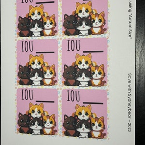 Kitty Cat IOU Slip Printable Download Game & Saving Tracker Cash ...